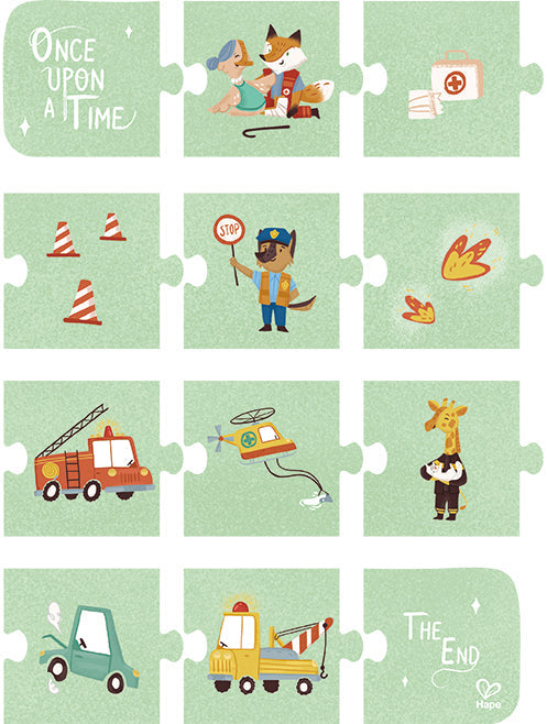 Hape 4 in 1 Puzzle & Storytelling - Rescue Vehicle