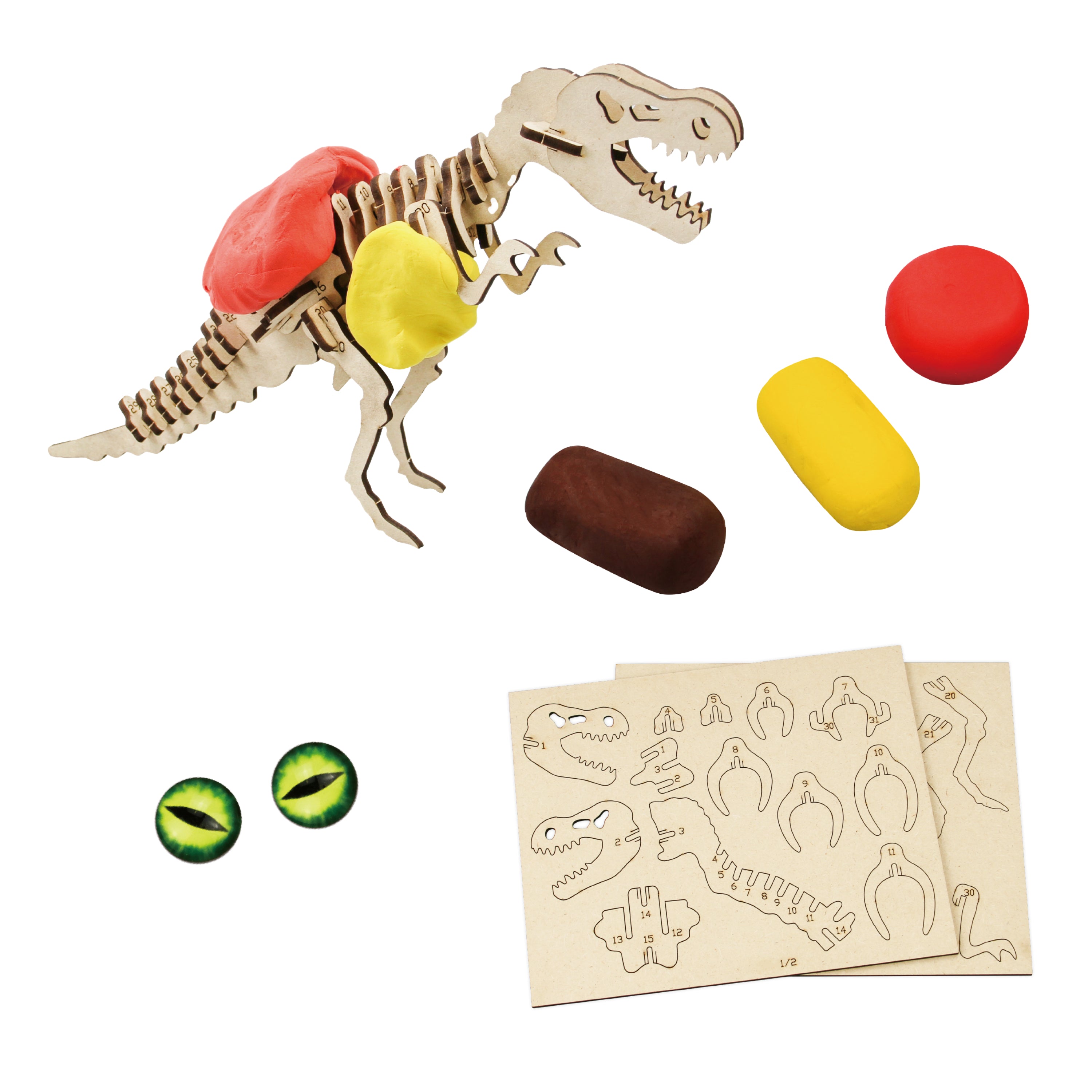 Jeanny 3D Wooden Clay Kit: T-Rex