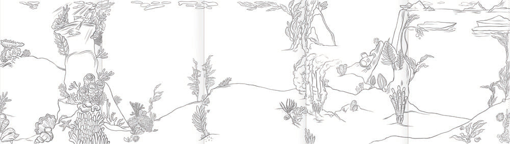 Under the Sea Fold-Out Coloring Book