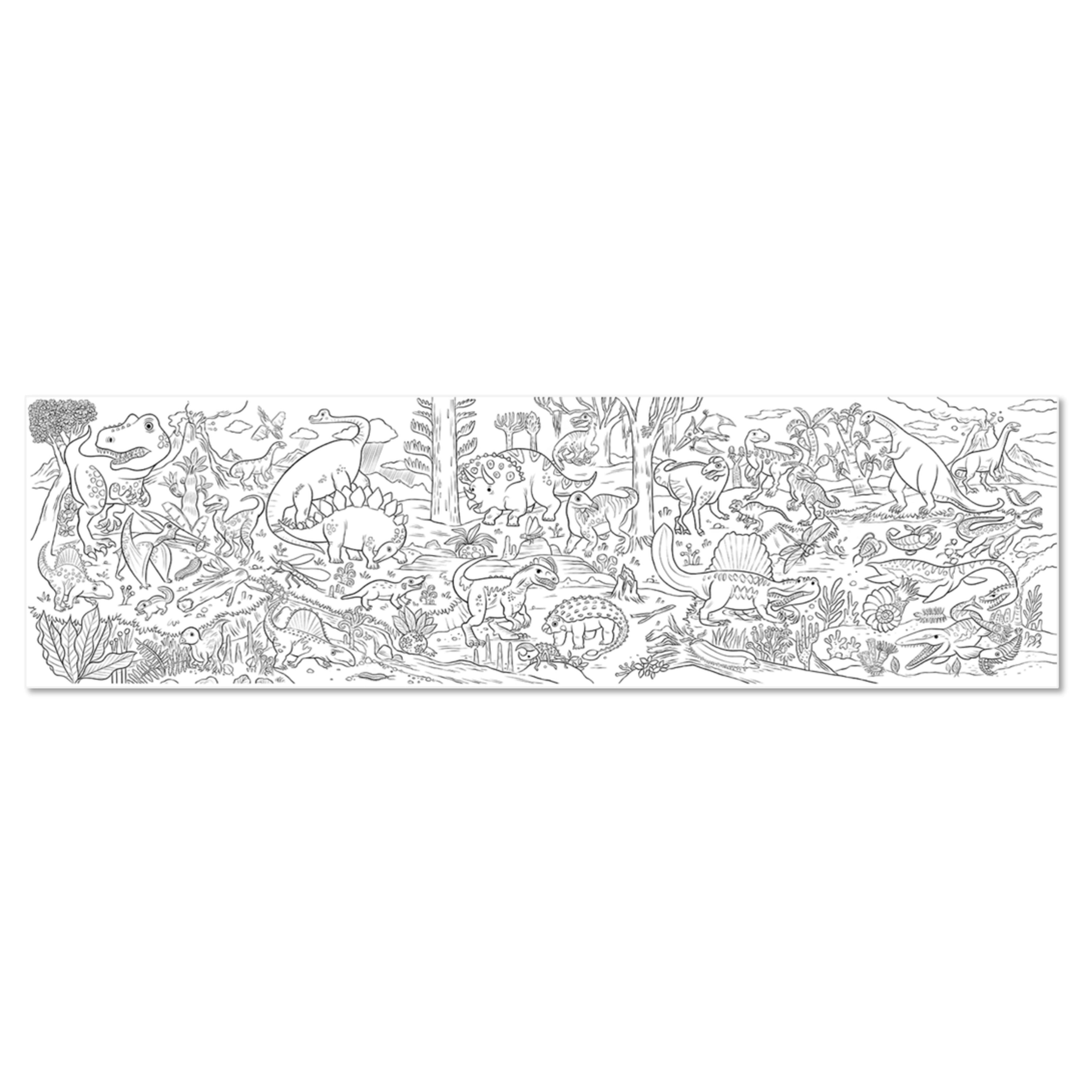 eeBoo Fold-Out Coloring Book - Dinosaurs Abound