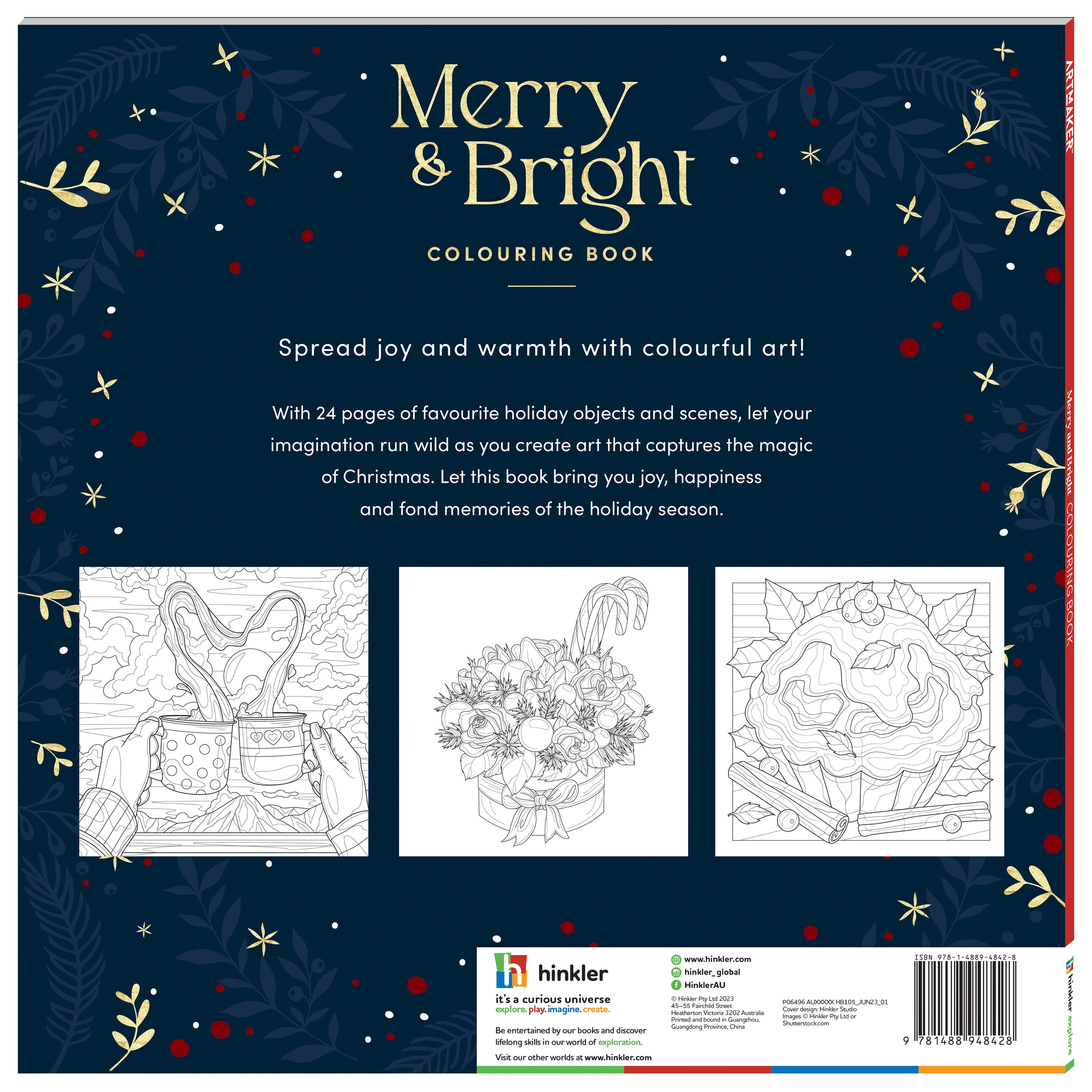 Art Maker Merry and Bright Colouring Book