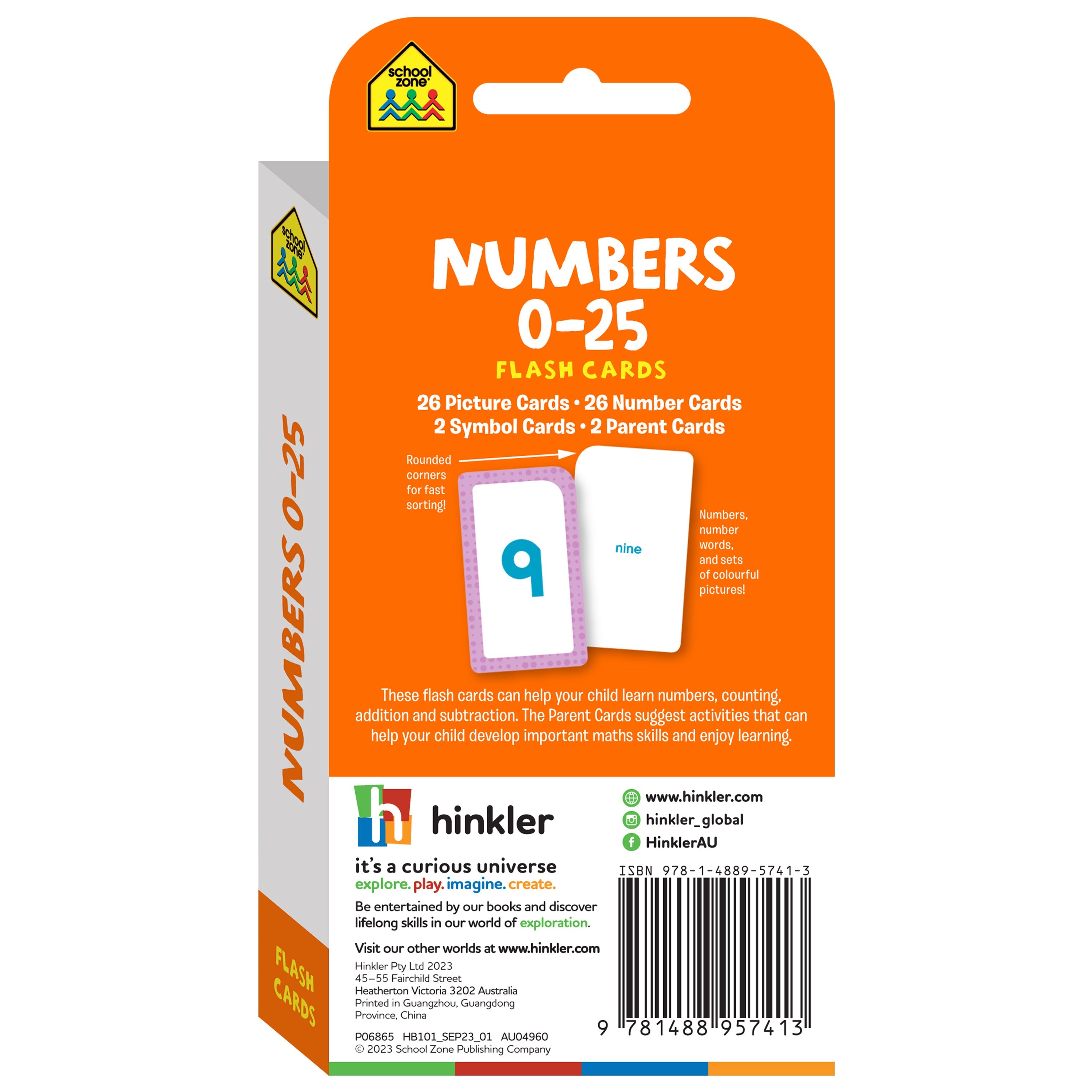 School Zone Flash Cards Numbers 0-25