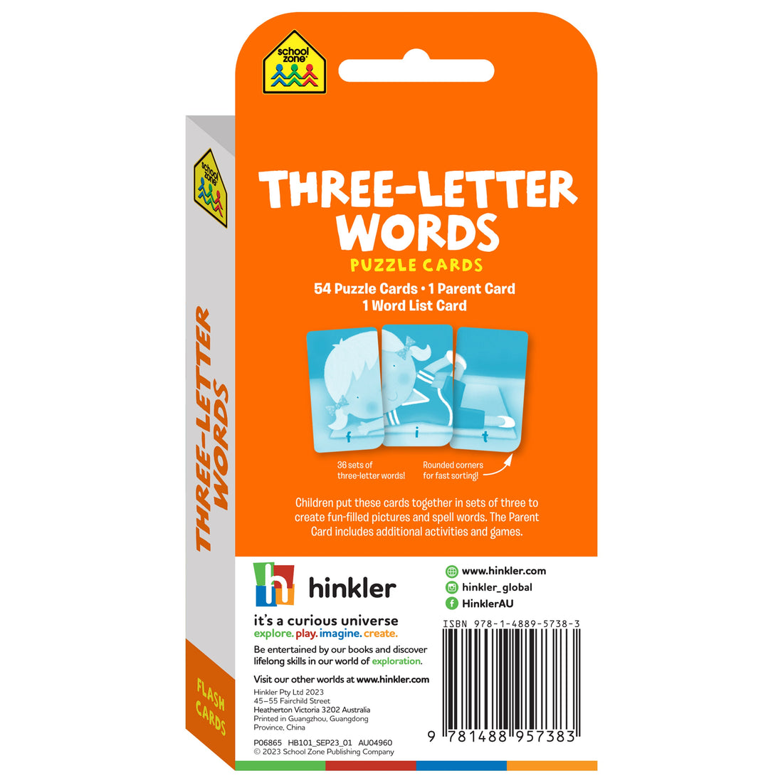 School Zone Flash Cards Three-Letter Words